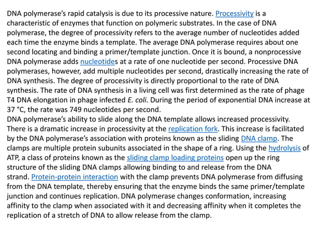 DNA polymerase proofreading and processivity.pptx | Biological Sciences ...