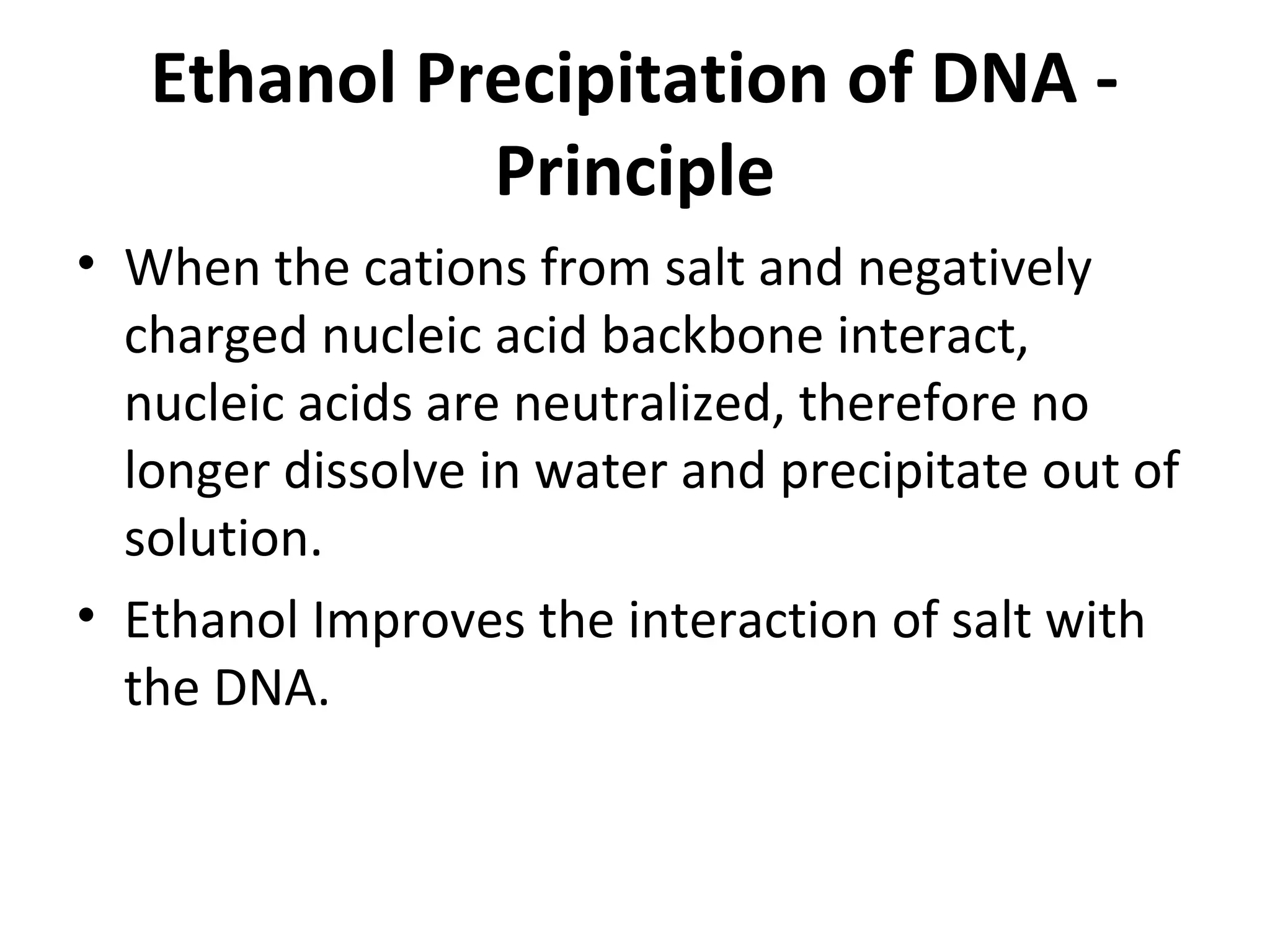 DNA Precipitation Methods & Principle | PPT