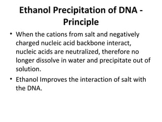 DNA Precipitation Methods & Principle | PPT