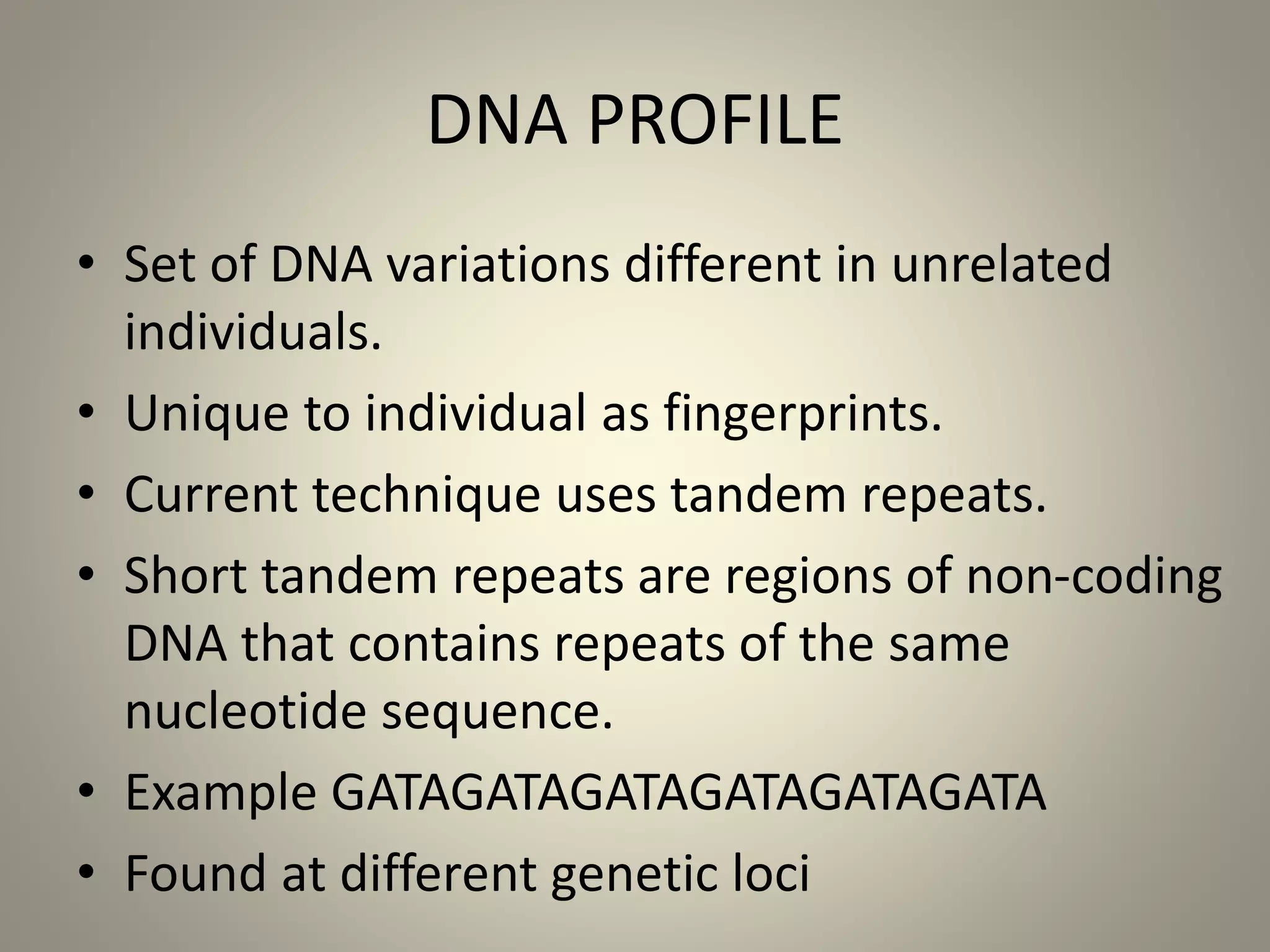 Dna profiling | PPTX