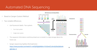 Automated DNA sequencing ; Protein sequencing | PDF