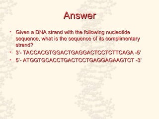 DNA & Protein Synthesis Detailed explanations | PPT