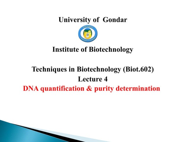 Dna quantification | PDF
