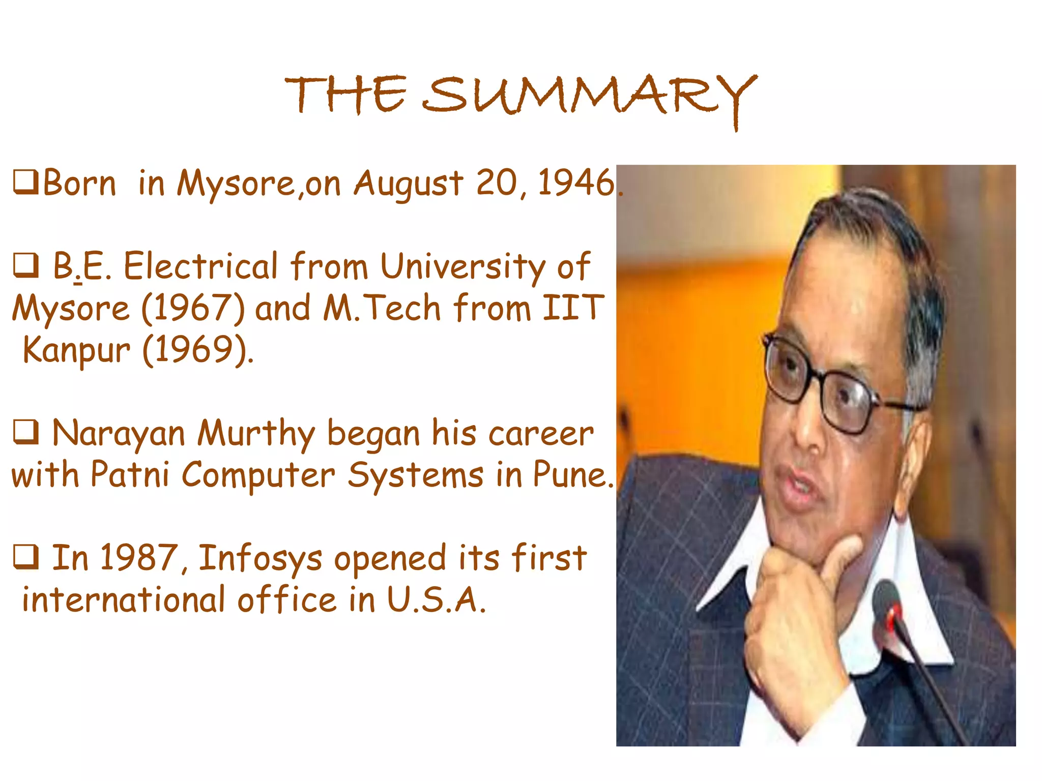 narayan murthy ppt by devkaran kumawat | PPTX