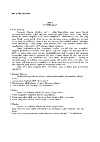 Dna rekombinan | DOCX