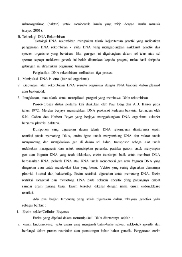 Dna rekombinan | DOCX