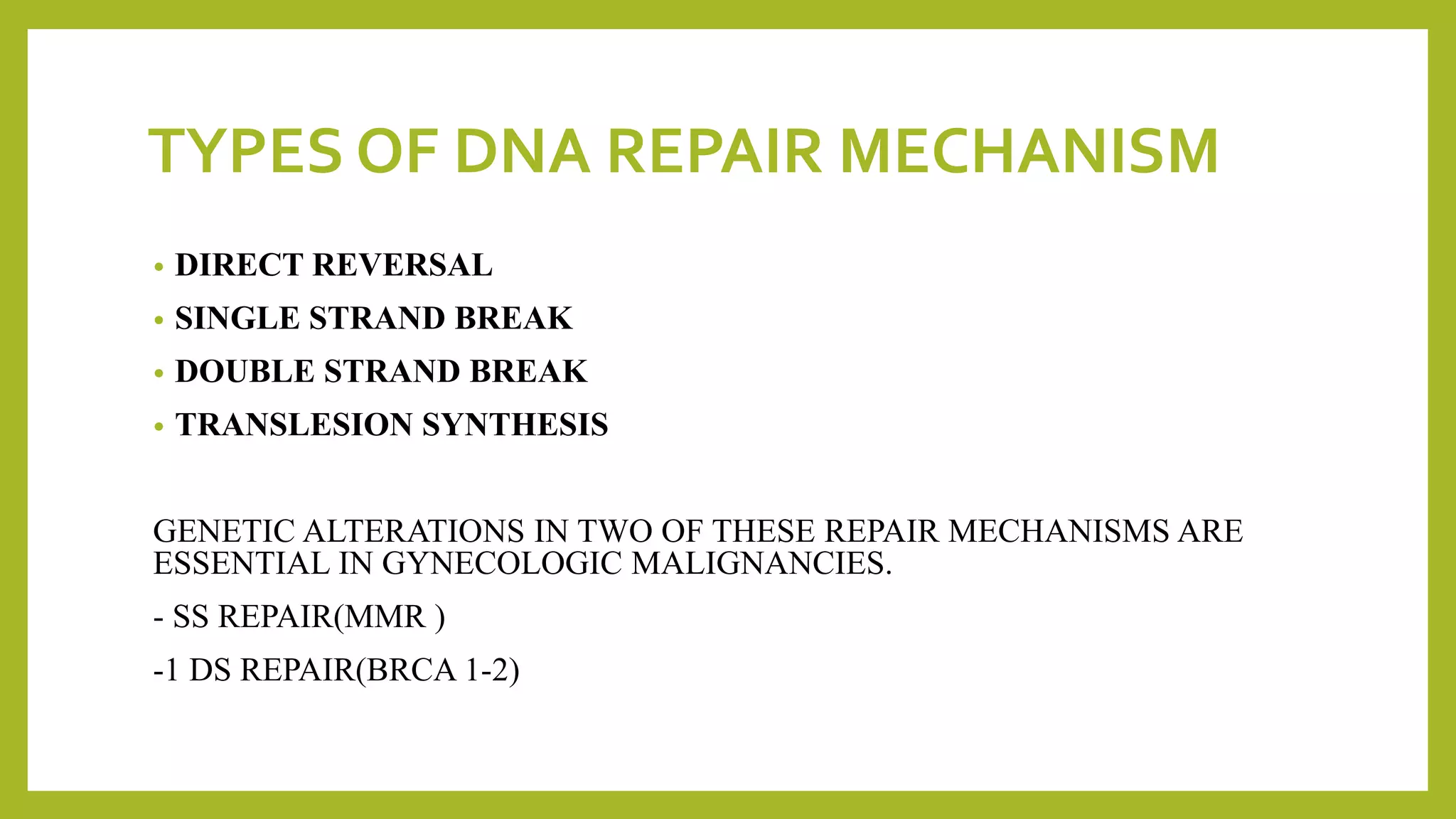 dna repair mechanism.pptx | Chemistry | Science