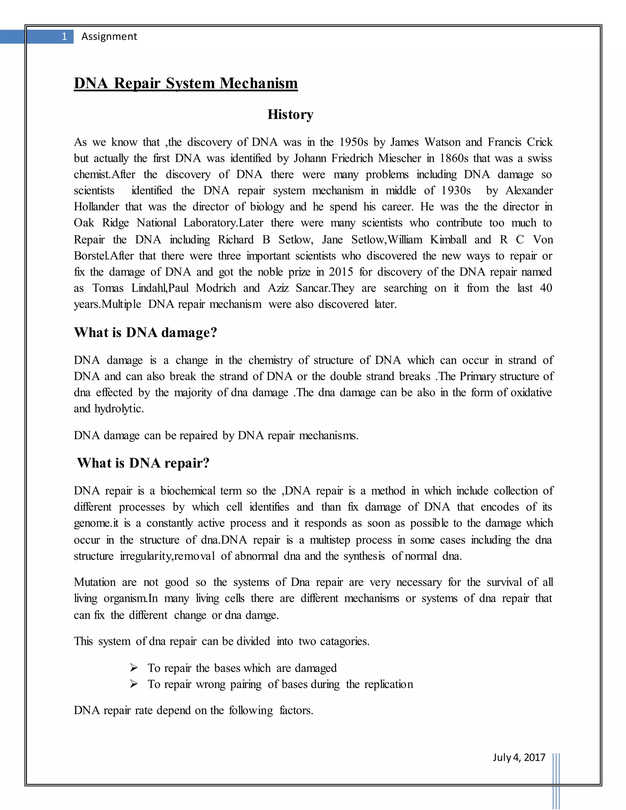 DNA repair system_mechanism | DOCX