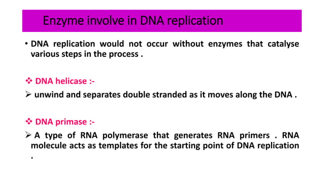 Replication of DNA | PPTX | Chemistry | Science