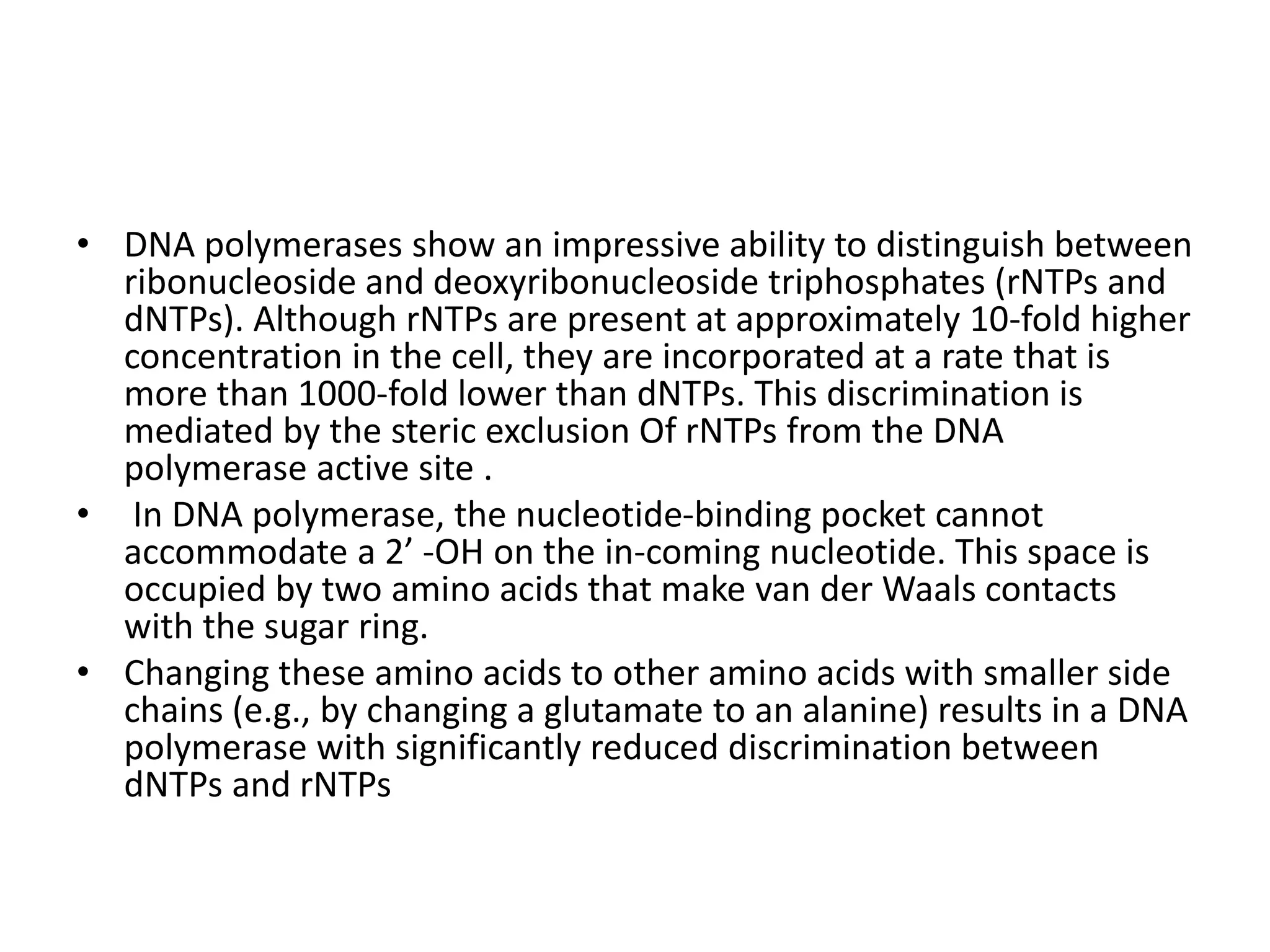 THE MECHANISM OF DNA POLYMERASE & CHEMICAL NATURTE TOPIC OF MOLECULAR ...