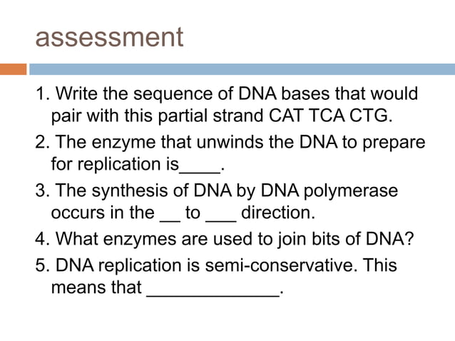 DNA replication | PPT | Biological Sciences | Science