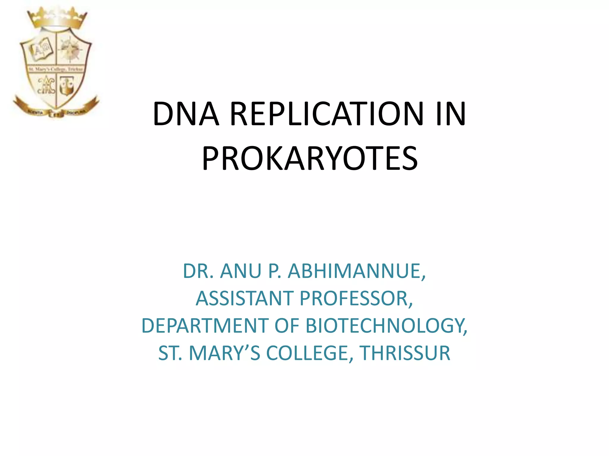 DNA replication prokaryotes | PPTX