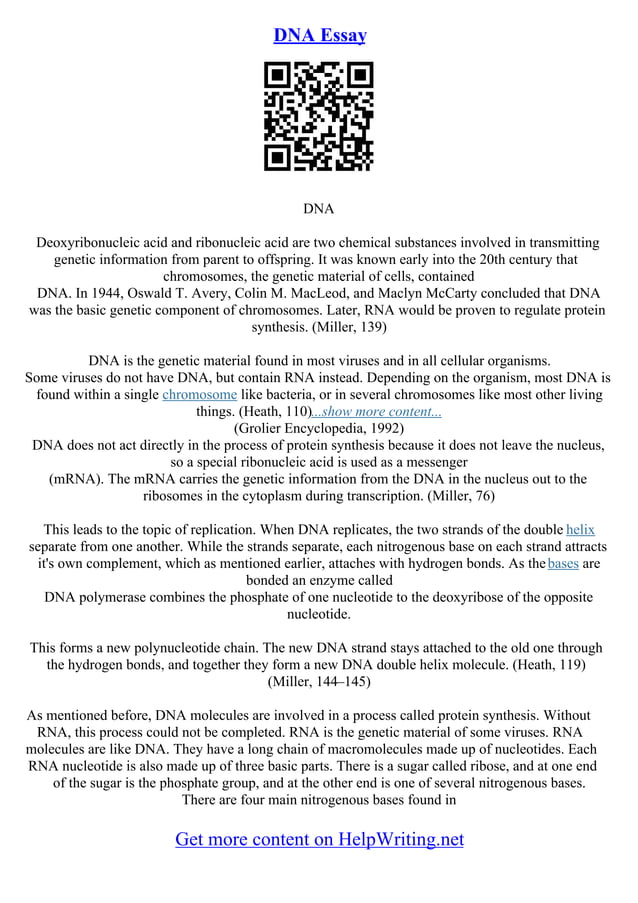 Dna Replication Essay | PDF