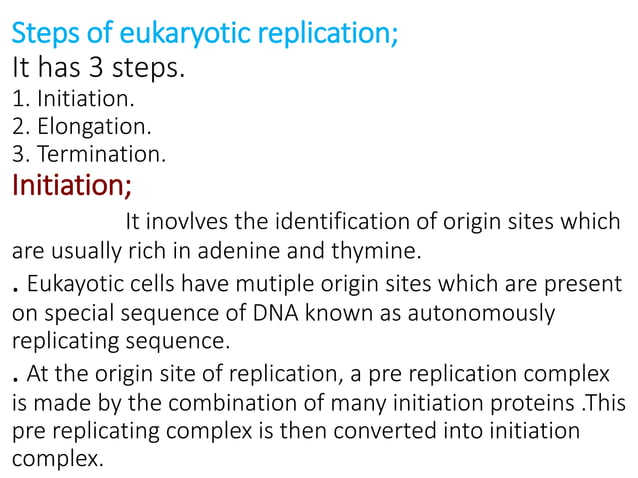 Dna replication in eukaryotes | PPTX