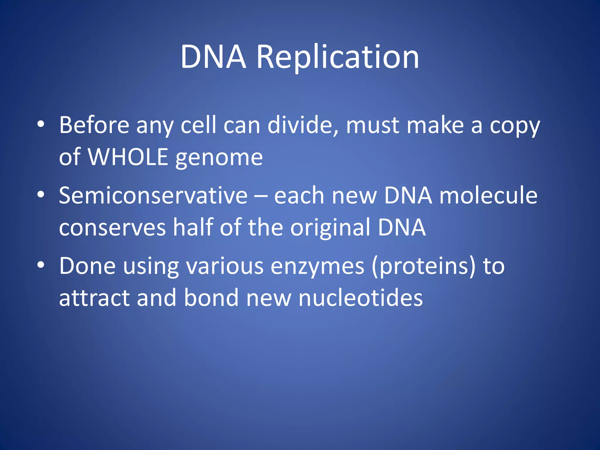 Dna replication, mitosis and the cell cycle | PPT