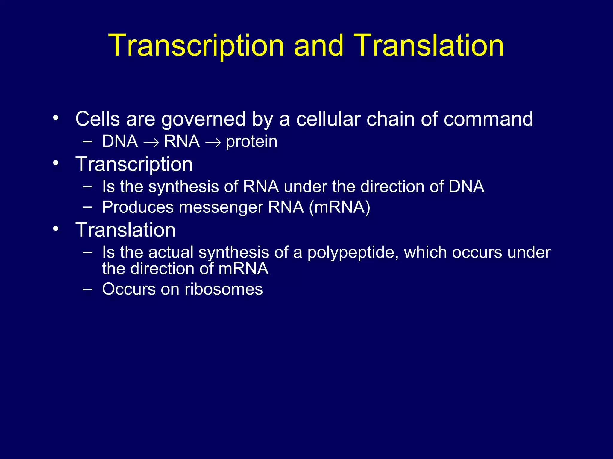 Dna replication, transcription and translation | PPT