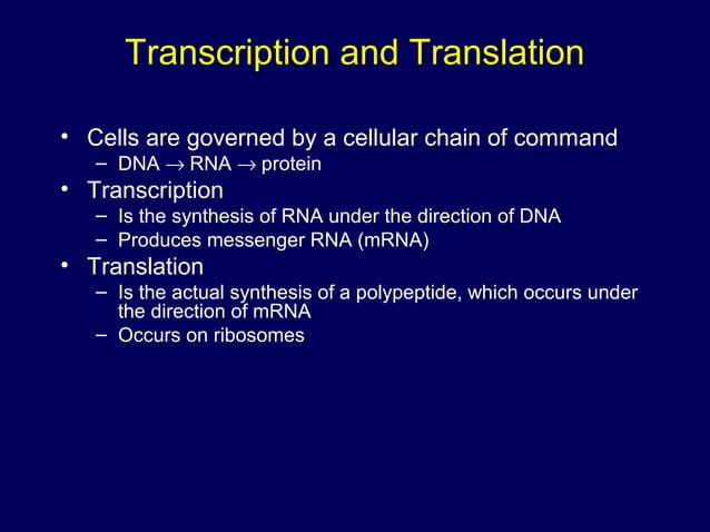 Dna replication, transcription and translation | PPT | Chemistry | Science