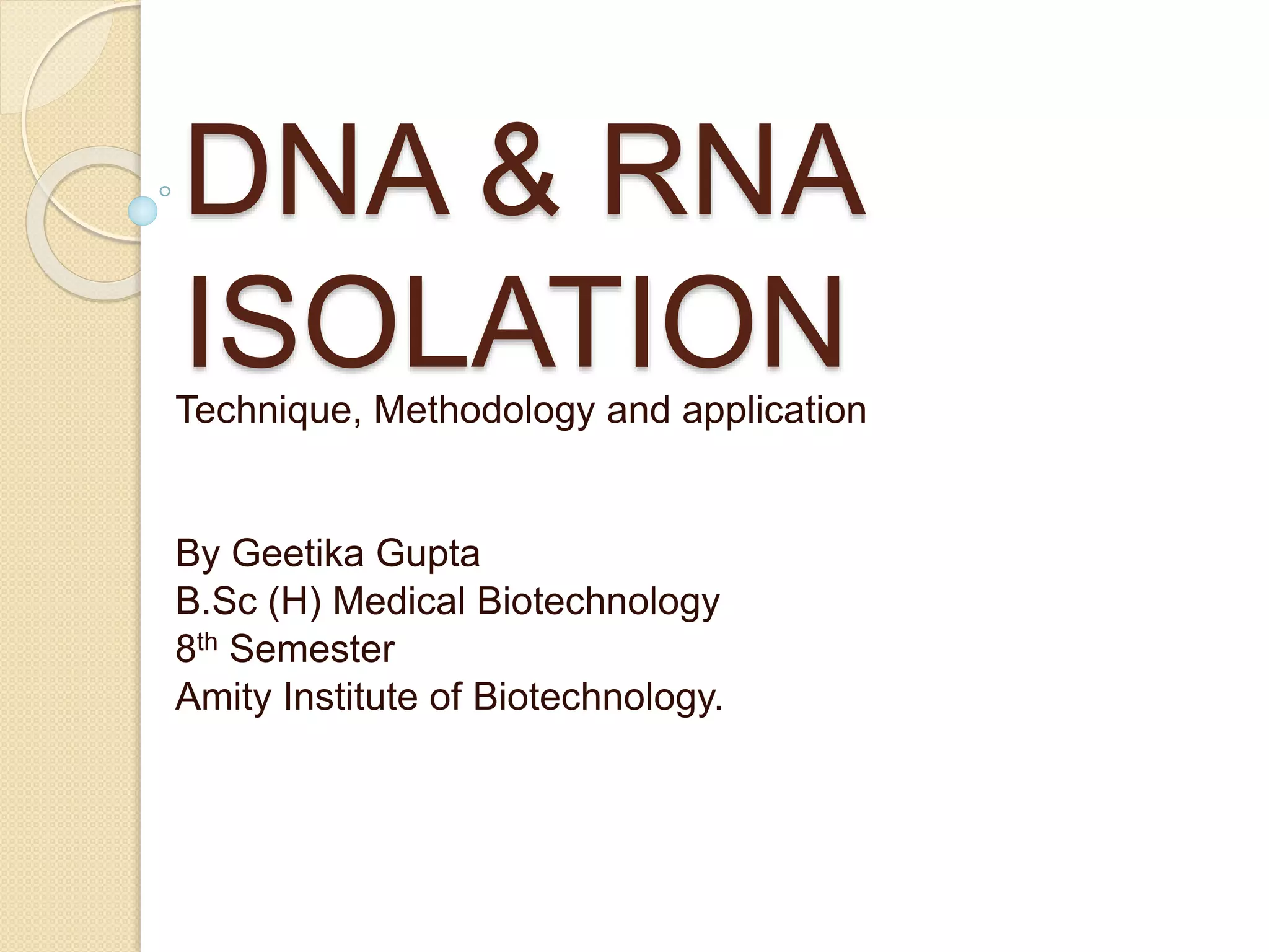 DNA & RNA isolation | PPTX