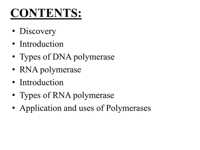 Dna & rna pol | PPTX | Chemistry | Science
