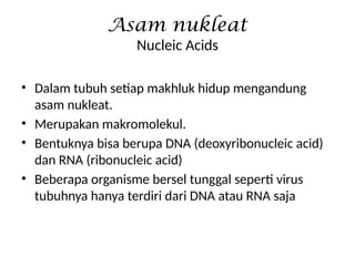 DNA_RNA_PROTEIN DNA (asam deoksiribonukleat) adalah molekul yang ...