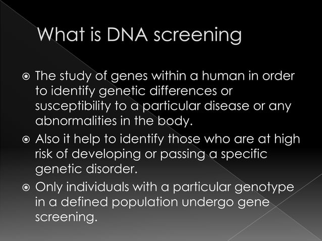 Dna screening ghaith | PPT