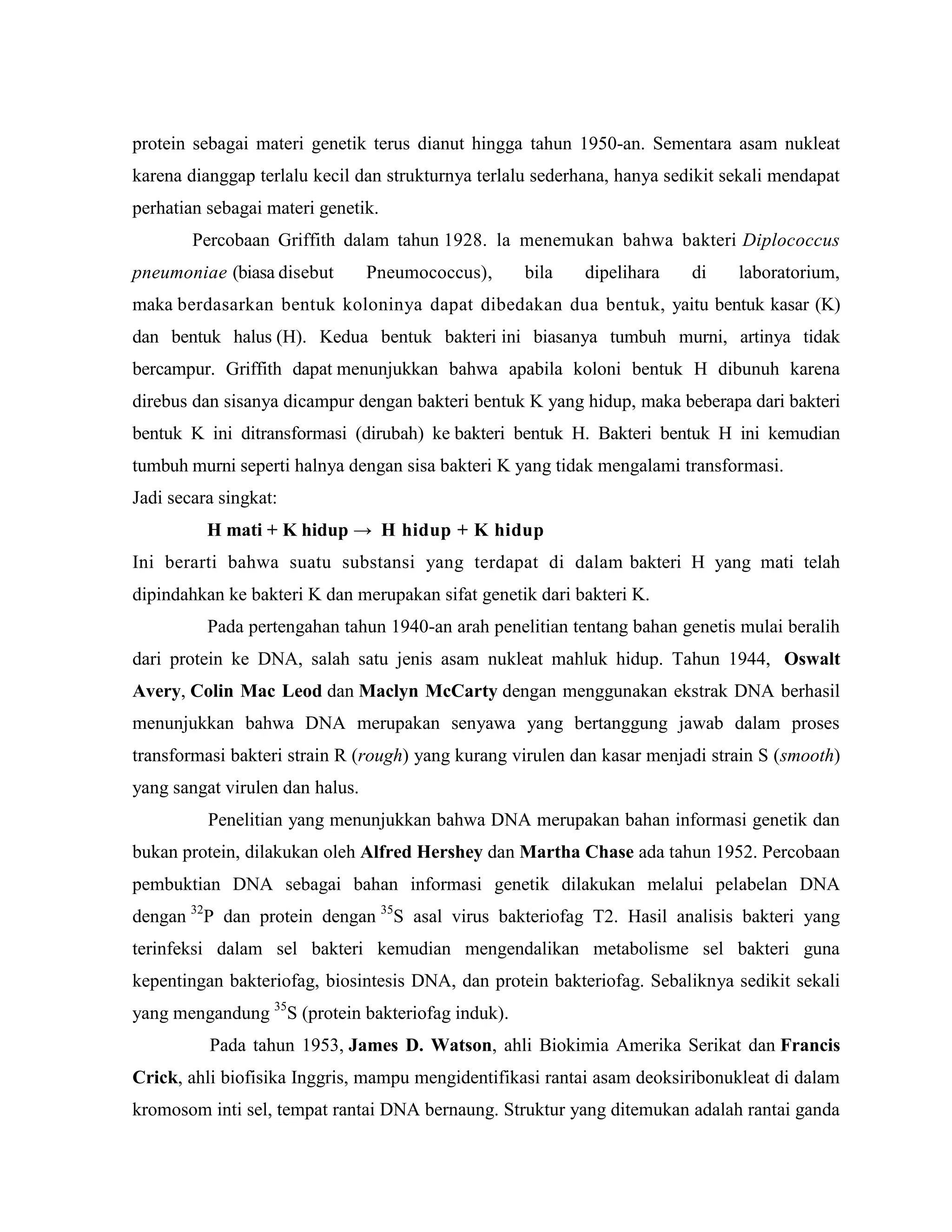 Dna sebagai materi genetik | DOCX