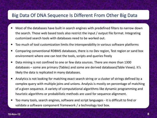 DNA Sequence Data in Big Data Perspective | PPT