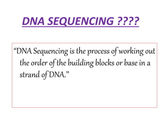 Dna sequencing | PPT
