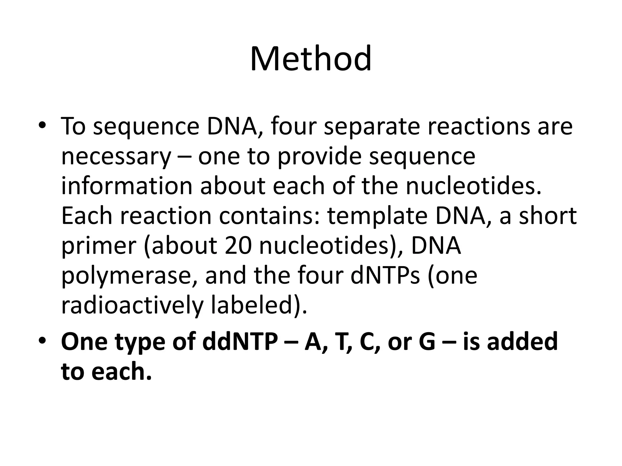 DNA Sequencing- Sanger's Method | PPTX