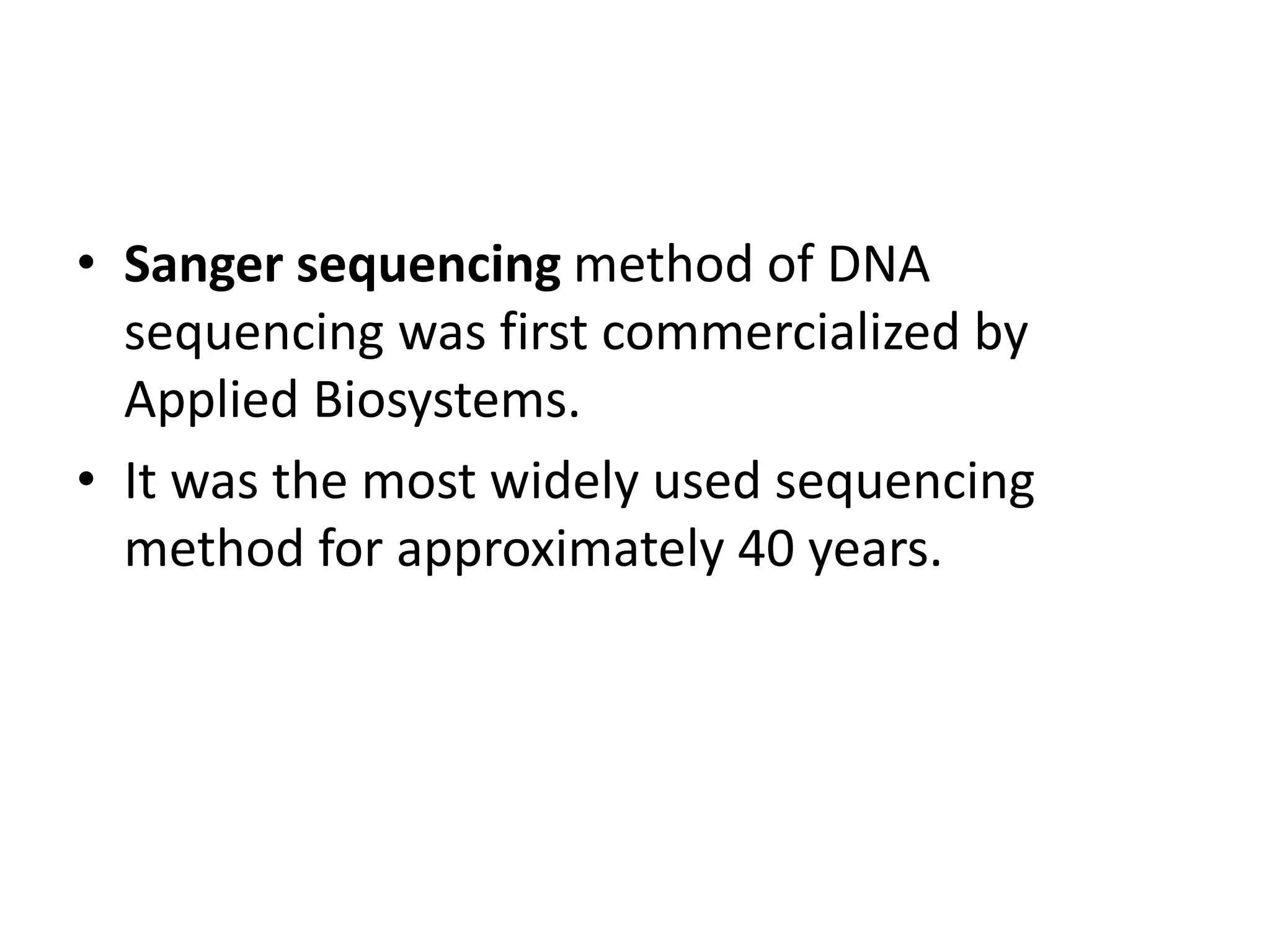 DNA Sequencing- Sanger's Method | PPTX