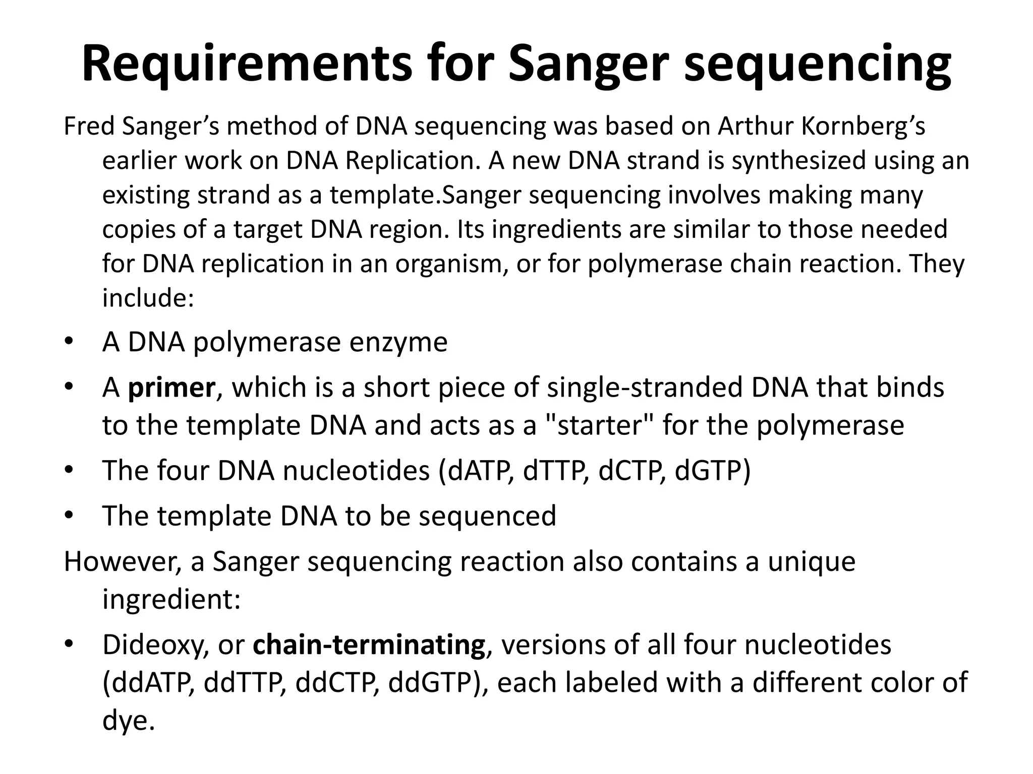 DNA Sequencing- Sanger's Method | PPTX