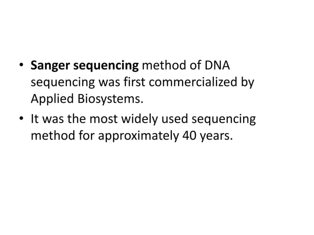 DNA Sequencing- Sanger's Method | PPTX | Chemistry | Science