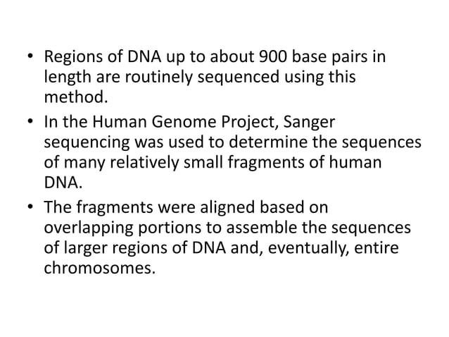 DNA Sequencing- Sanger's Method | PPTX | Chemistry | Science