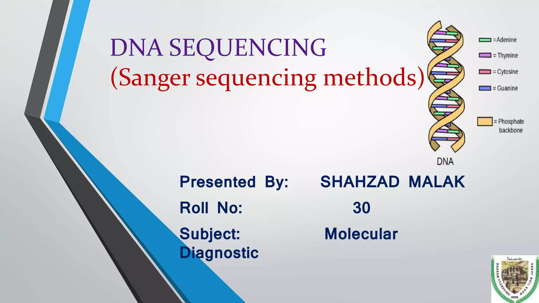 DNA SEQUENCING by sanger method.pptx