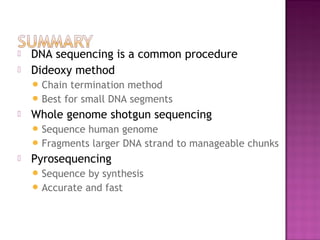 Dna sequencing methods | PPT