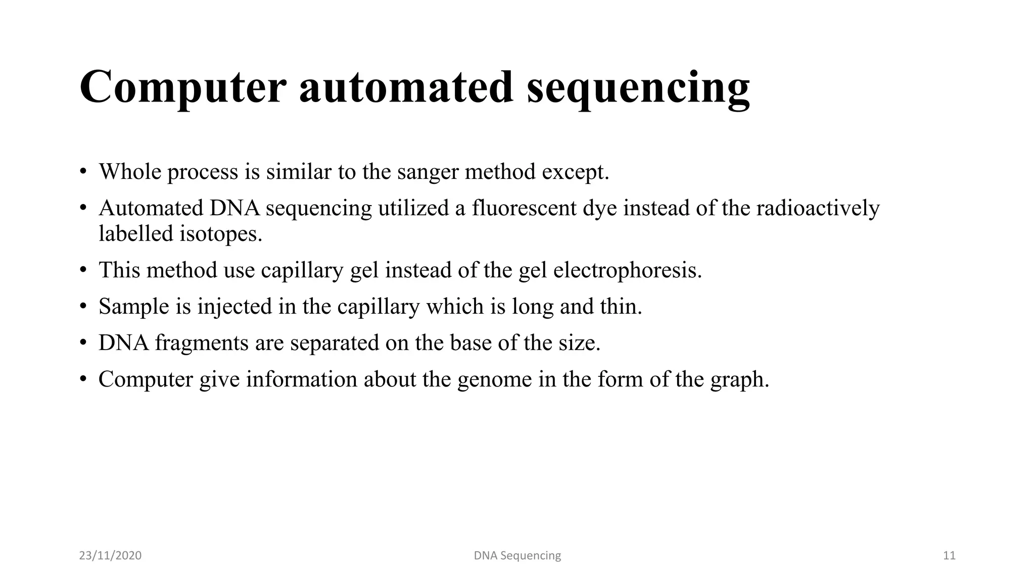 Dna sequencing methods | PPTX