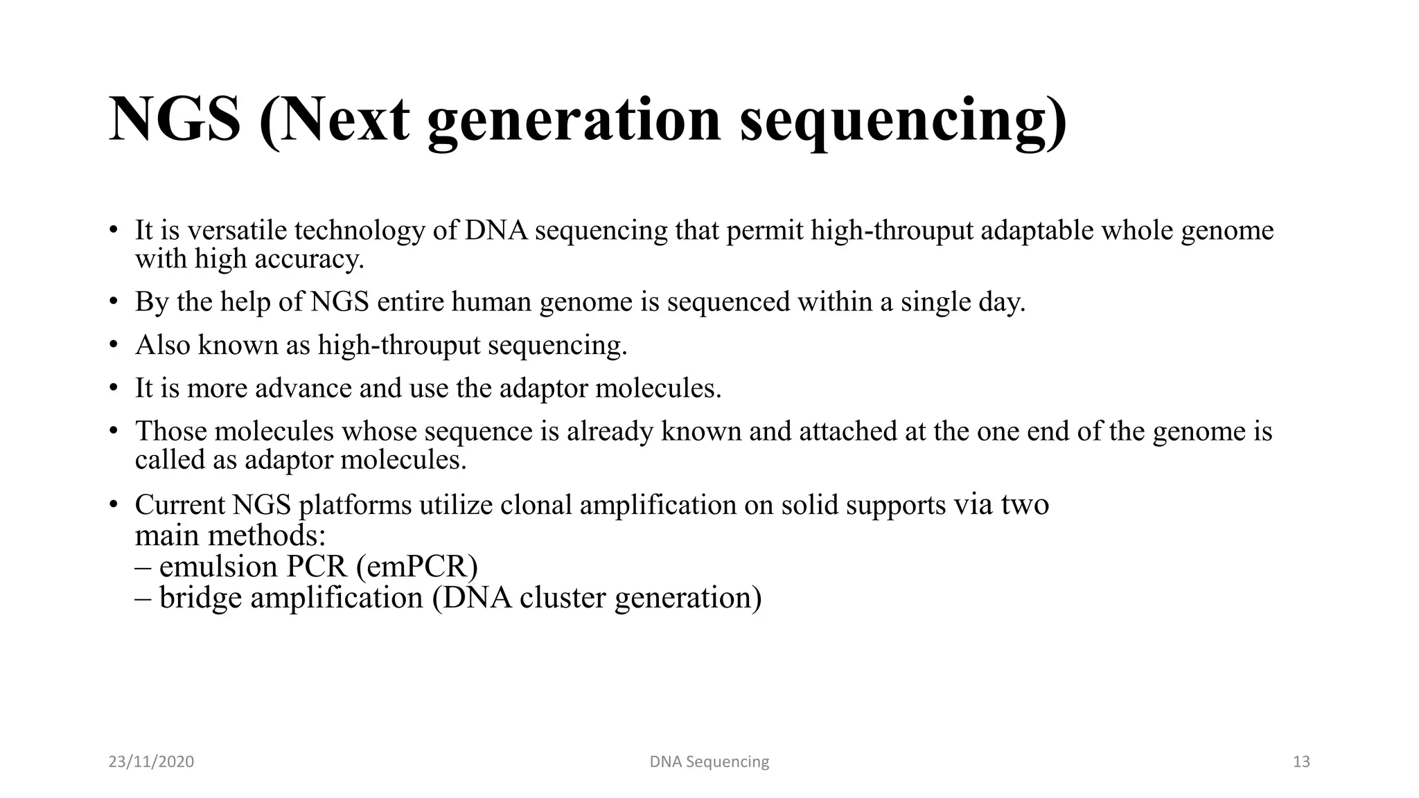 Dna sequencing methods | PPTX