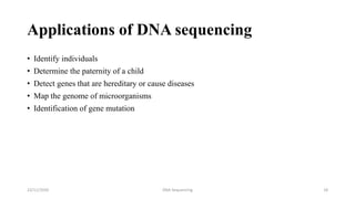 Dna sequencing methods | PPTX