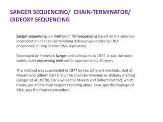 DNA Sequencing Techcnology and Methodology | PDF