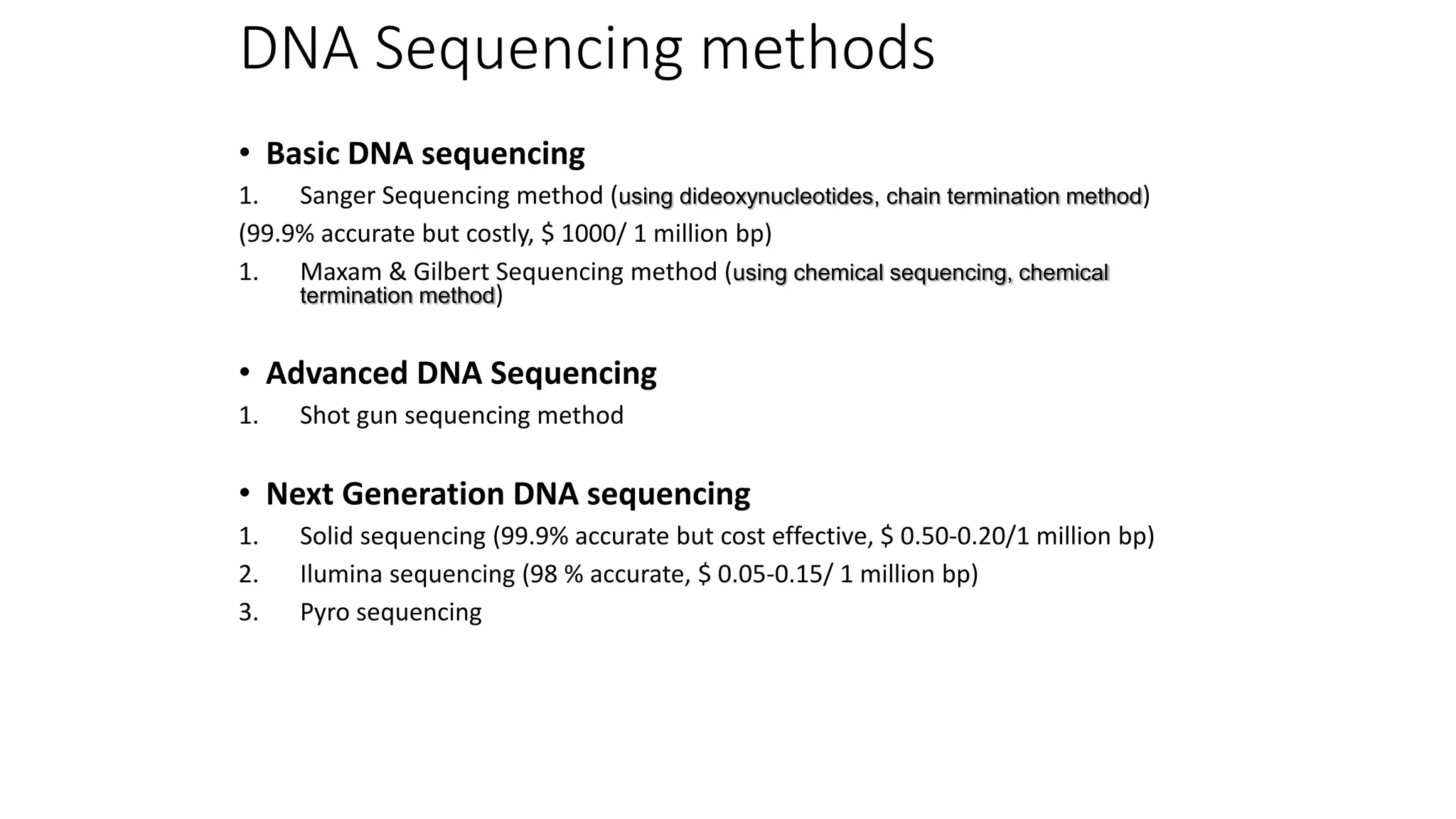 Dna sequencing techniques | PPTX