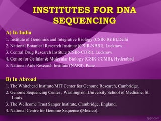 DNA sequencing by kk sahu sir | PPT