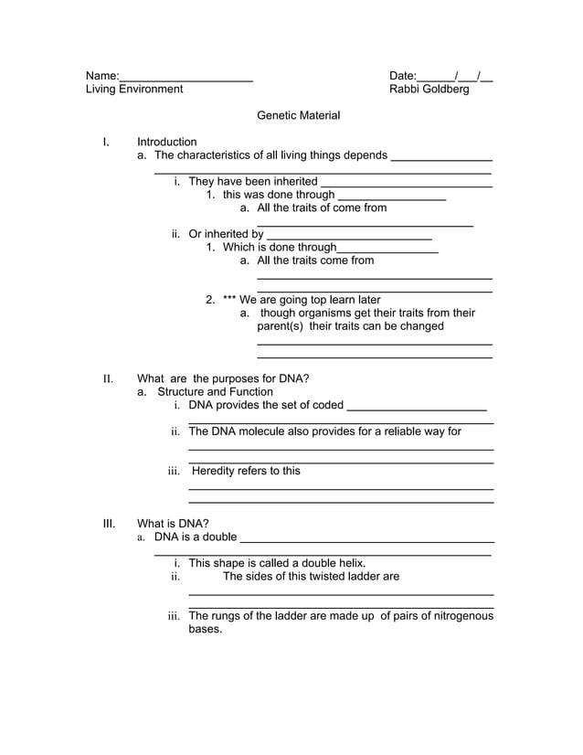 Dna structure and function notes | DOC