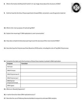 IB DNA Structure & Replication Review (2.6-2.7-7.1) | DOCX