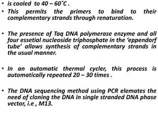 Dna synthesis & sequencing | PPTX