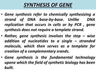 Dna synthesis & sequencing | PPTX