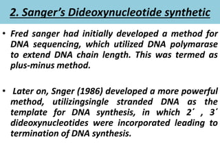 Dna synthesis & sequencing | PPTX