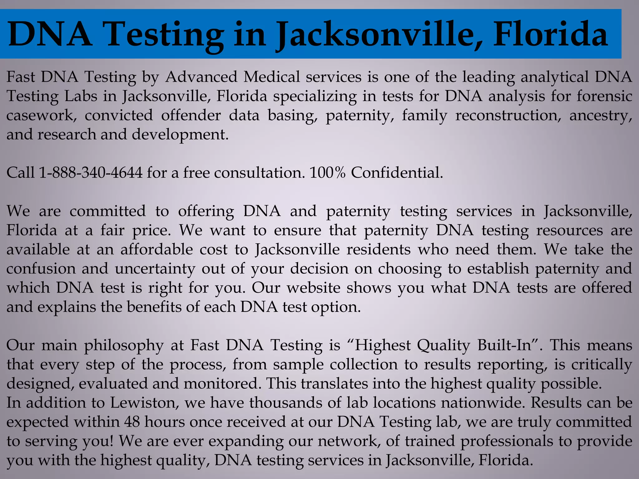 Dna testing florida | PPTX