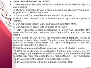 Dna the thread of life watson crick model characteristics 2 | PPTX