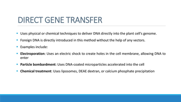 METHODS IN GENE TRANSFER TECHNIQUES | PDF