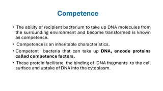 Microbiology, DNA transformation in Bacteria. | PPT